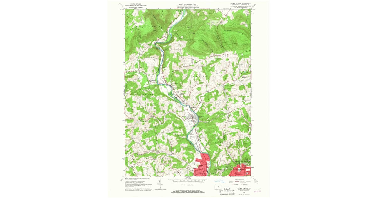 1965 Map of Cogan Station, Lycoming County, PA — High-Res | Pastmaps
