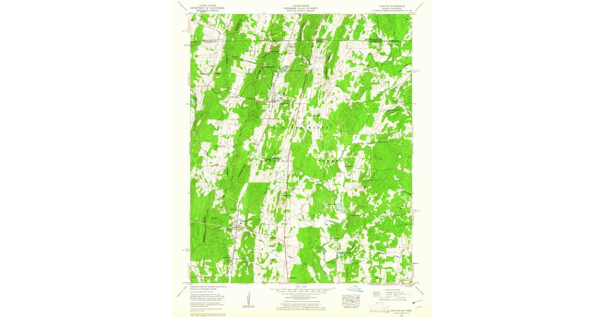 1960 Map of Cohutta, GA — High-Res | Pastmaps