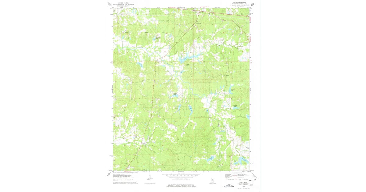 1975 Map of Coila, Carroll County, MS — High-Res | Pastmaps