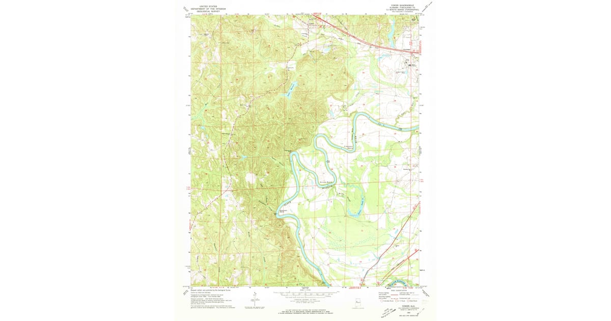 1969 Map of Coker, AL — High-Res | Pastmaps