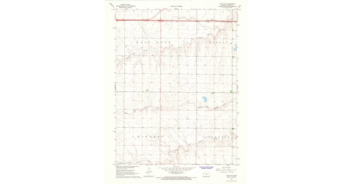 1967 Map of Colby SW, Thomas County, KS — High-Res | Pastmaps