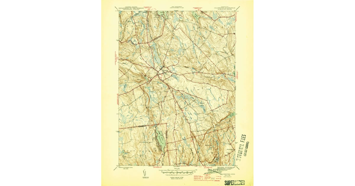 1945 Map of Colchester, New London County, CT — High-Res | Pastmaps