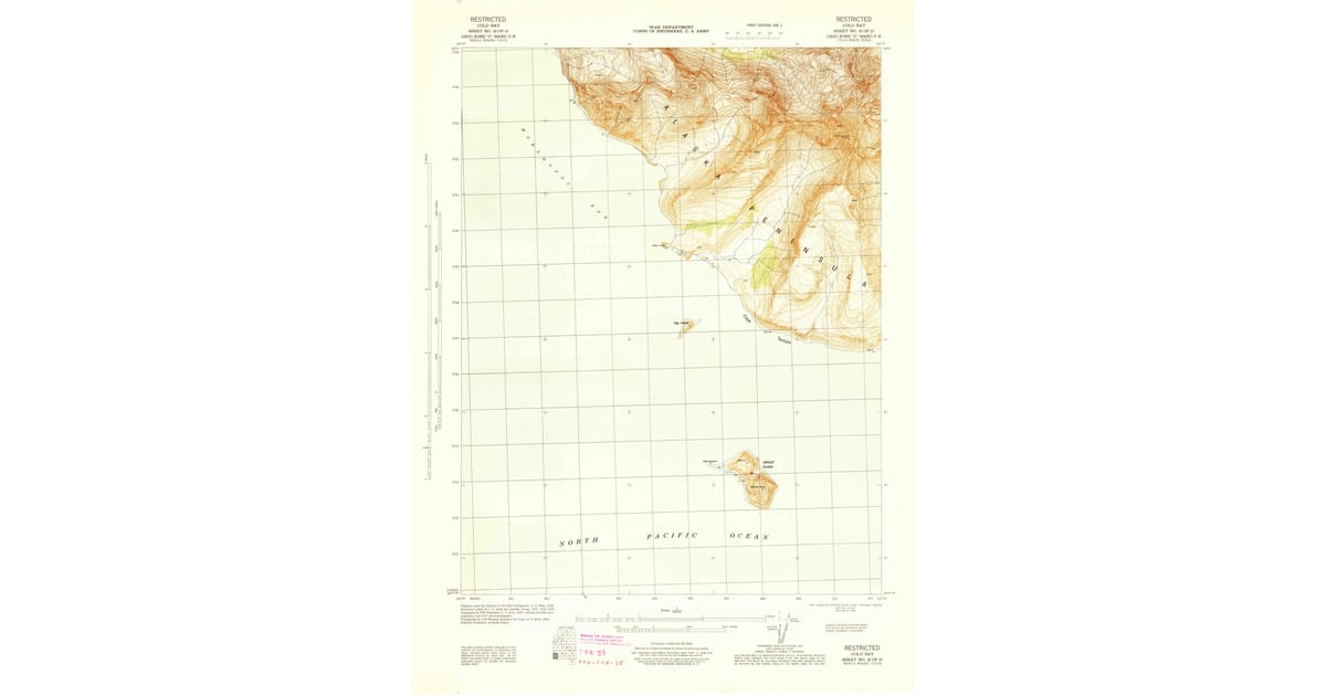 1944 Map of Cold Bay Sheet No. 20 of 25, Aleutians East Borough, AK ...
