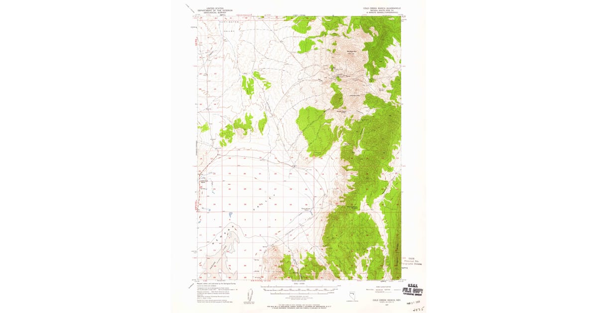 1957 Map of Cold Creek Ranch, White Pine County, NV — High-Res | Pastmaps