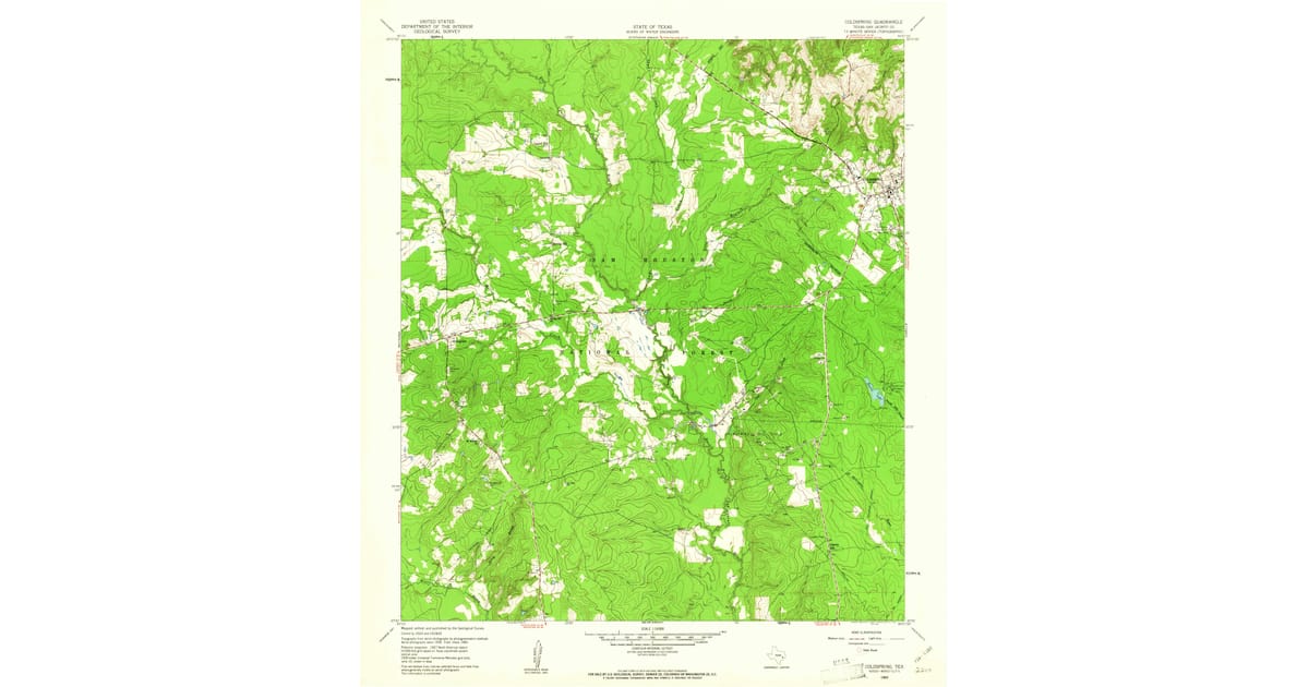 1960 Map of Coldspring, TX — High-Res | Pastmaps