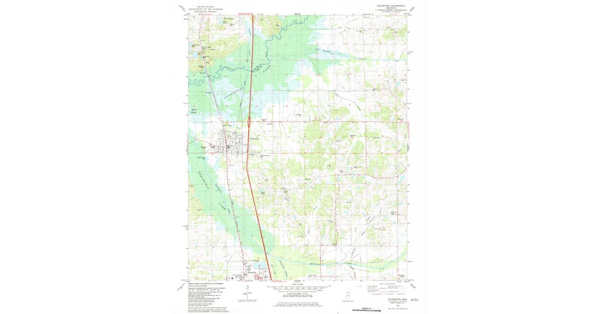 1982 Map of Coldwater, MS — High-Res | Pastmaps