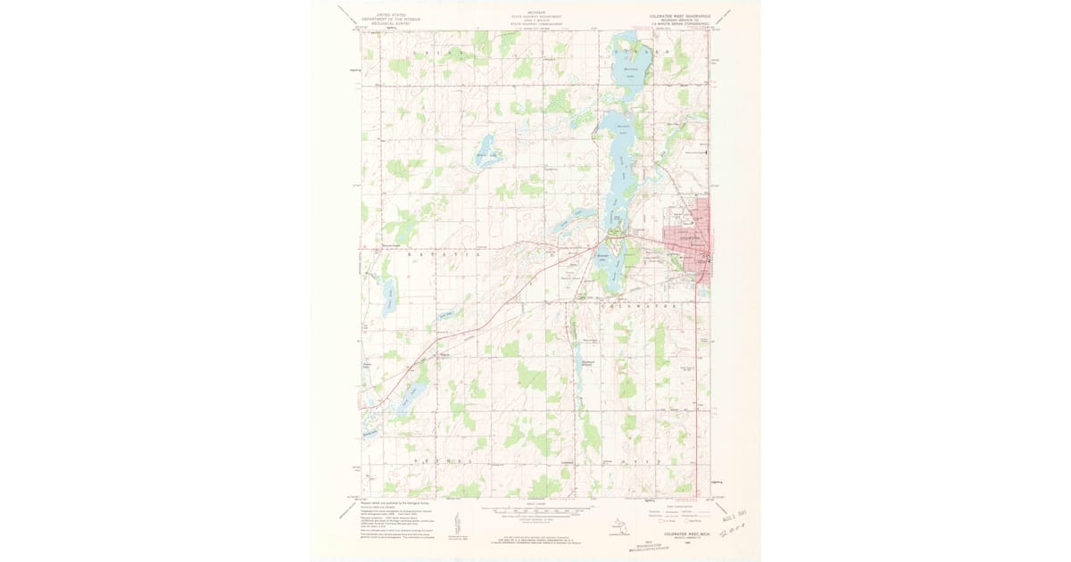 1960 Map of Coldwater West, Branch County, MI — High-Res | Pastmaps