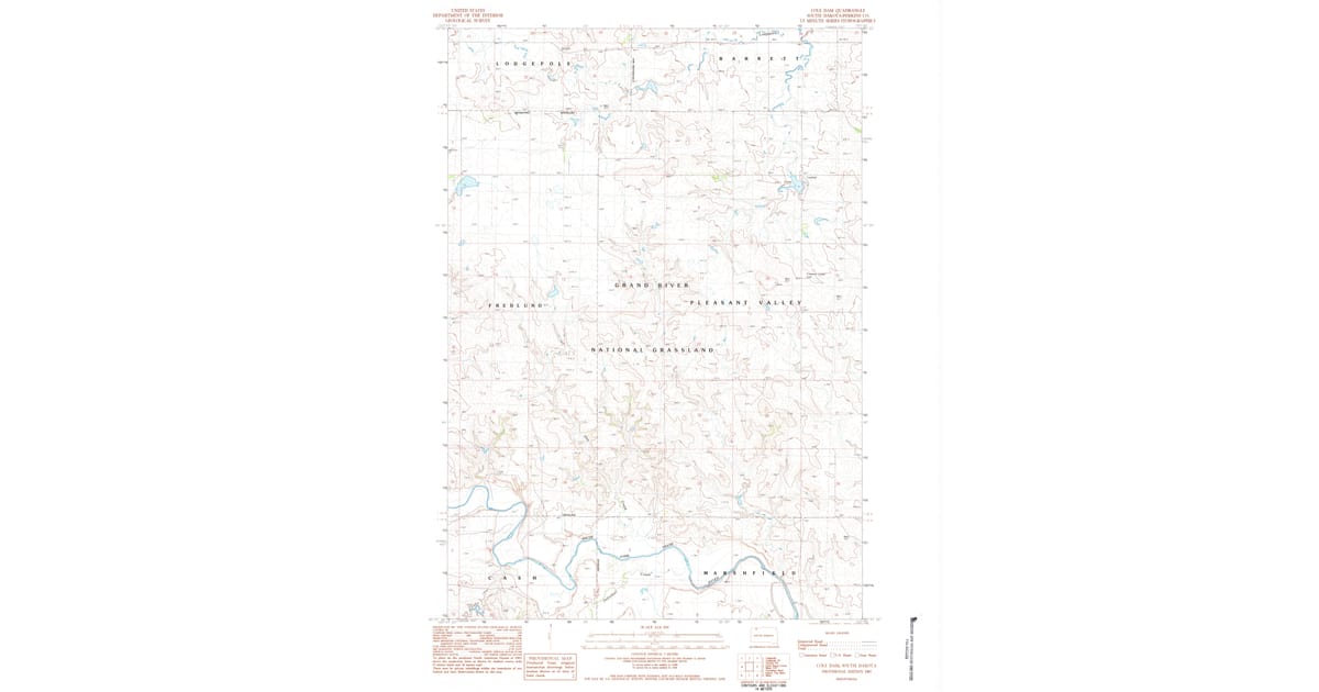 1983 Map of Cole Dam, Perkins County, SD — High-Res | Pastmaps