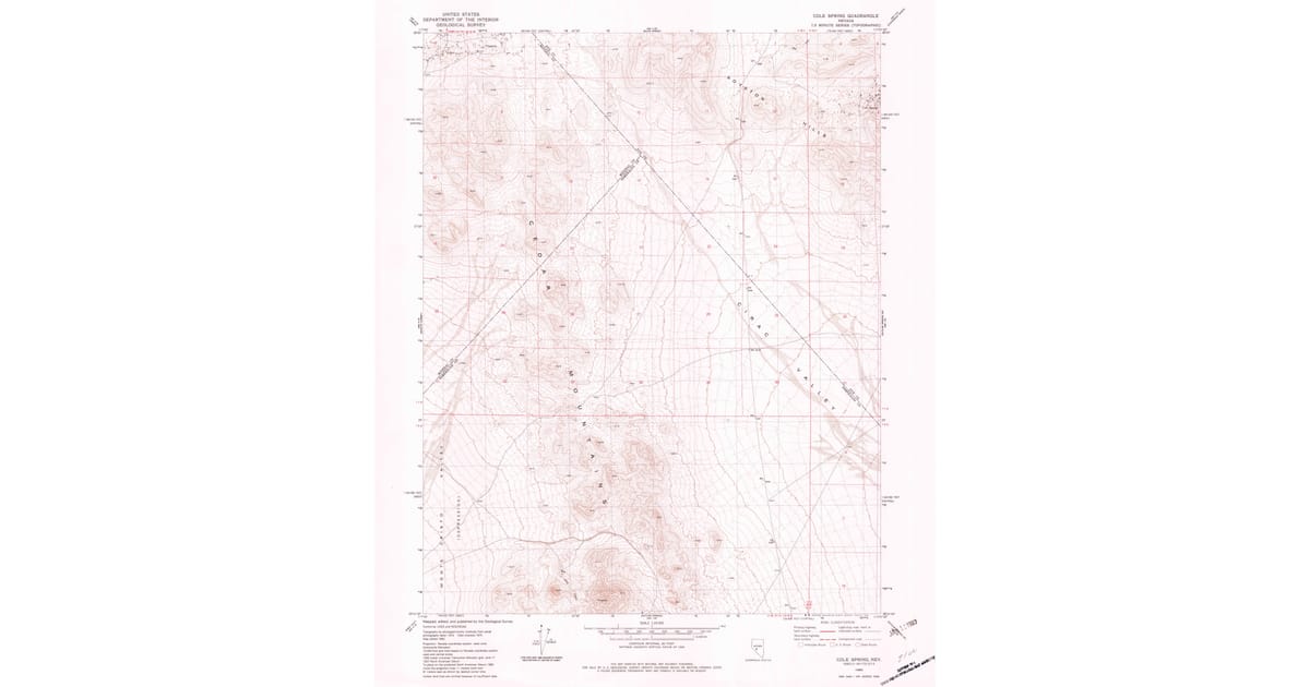 1980 Map of Cole Spring, Esmeralda County, NV — High-Res, 1983 Print ...