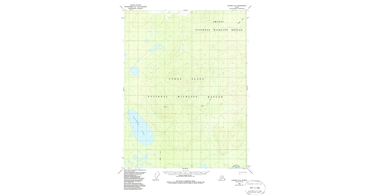 1956 Map of Coleen A-5, Yukon-Koyukuk Borough, AK — High-Res, 1988 ...