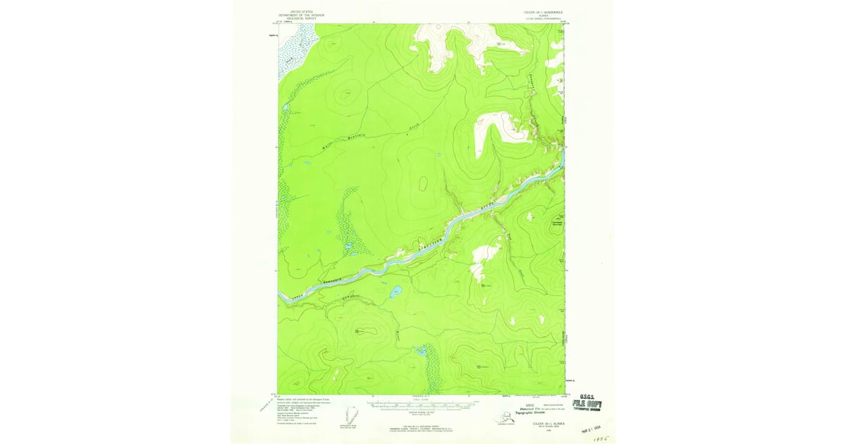 1956 Map of Coleen B-1, Yukon-Koyukuk Borough, AK — High-Res | Pastmaps