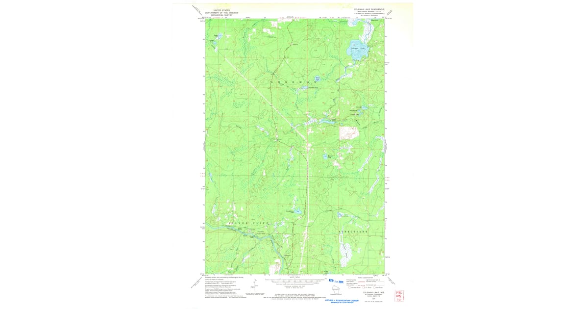 1972 Map of Coleman Lake, Marinette County, WI — High-Res | Pastmaps