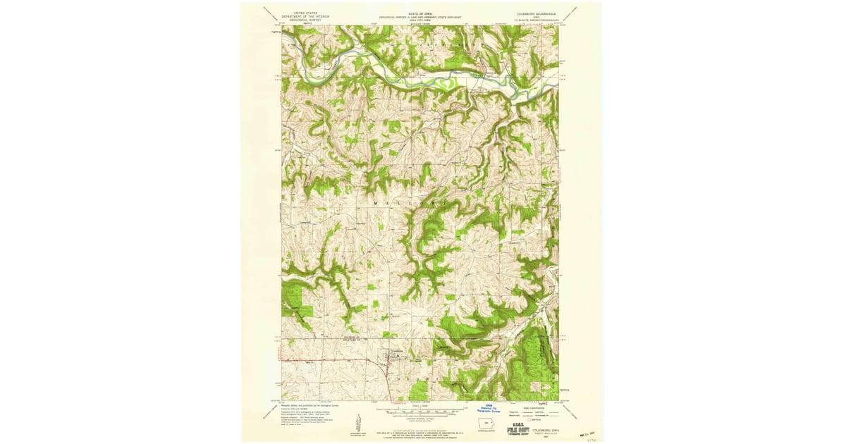 1957 Map of Colesburg, IA — High-Res | Pastmaps