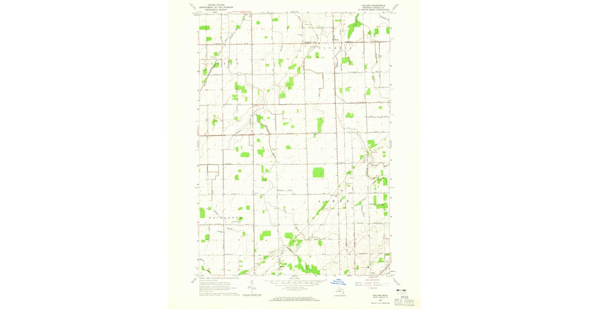1963 Map of Colling, Tuscola County, MI — High-Res | Pastmaps