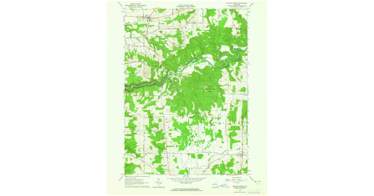1963 Map of Collins Center, Cattaraugus County, NY — High-Res | Pastmaps