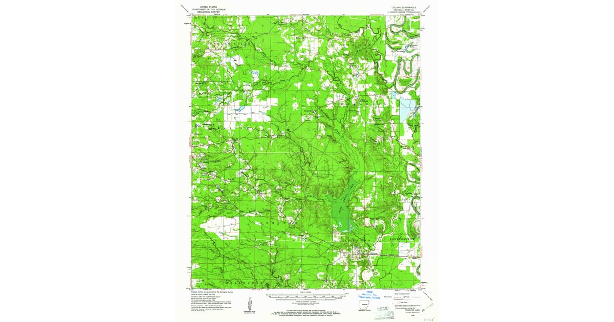 1960 Map of Collins, AR — High-Res | Pastmaps