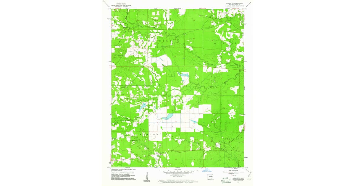 1960 Map of Collins NW, Drew County, AR — High-Res | Pastmaps
