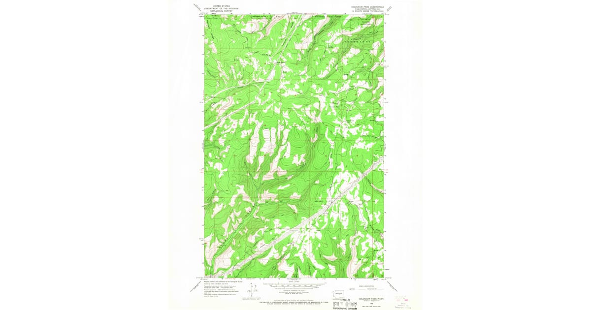 1966 Map of Colockum Pass, Kittitas County, WA — High-Res | Pastmaps