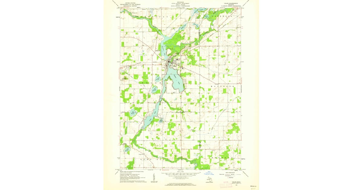 1961 Map of Colon, MI — High-Res | Pastmaps