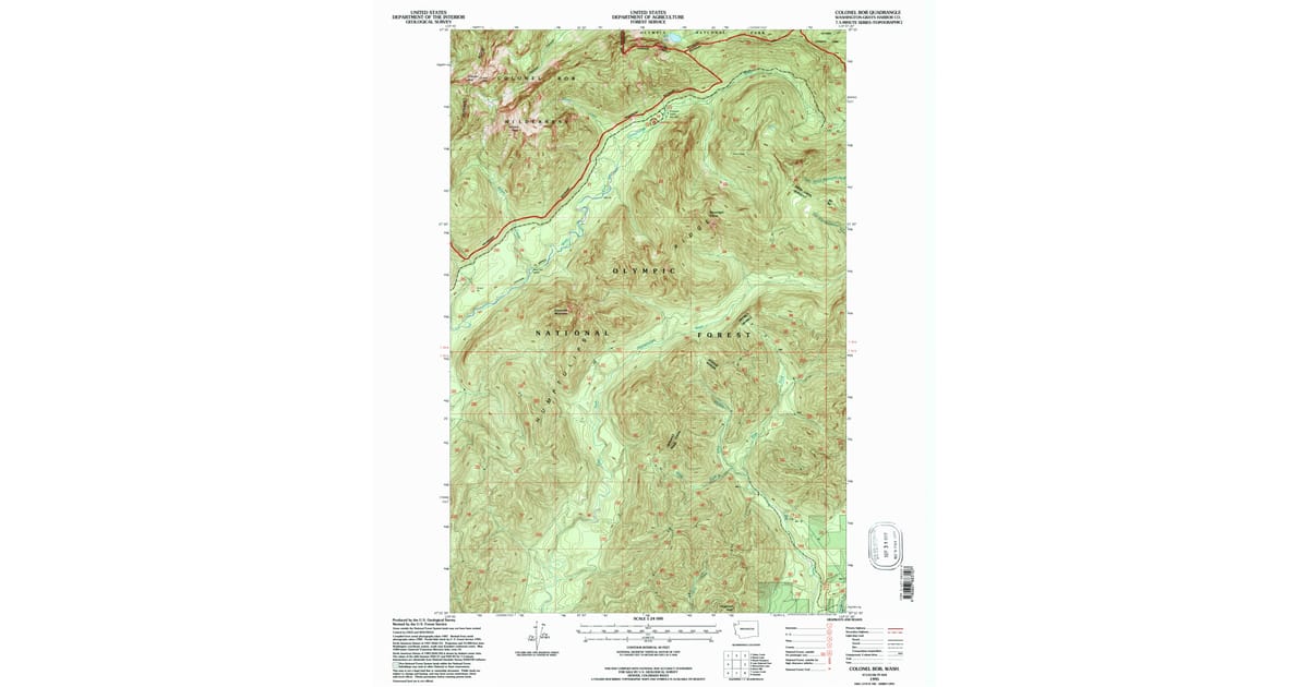1995 Map of Colonel Bob, Grays Harbor County, WA — High-Res | Pastmaps