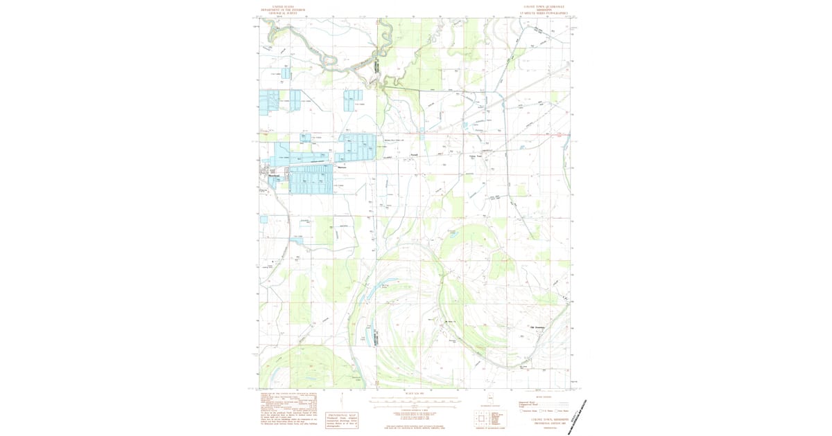 1983 Map of Colony Town, Leflore County, MS — High-Res | Pastmaps