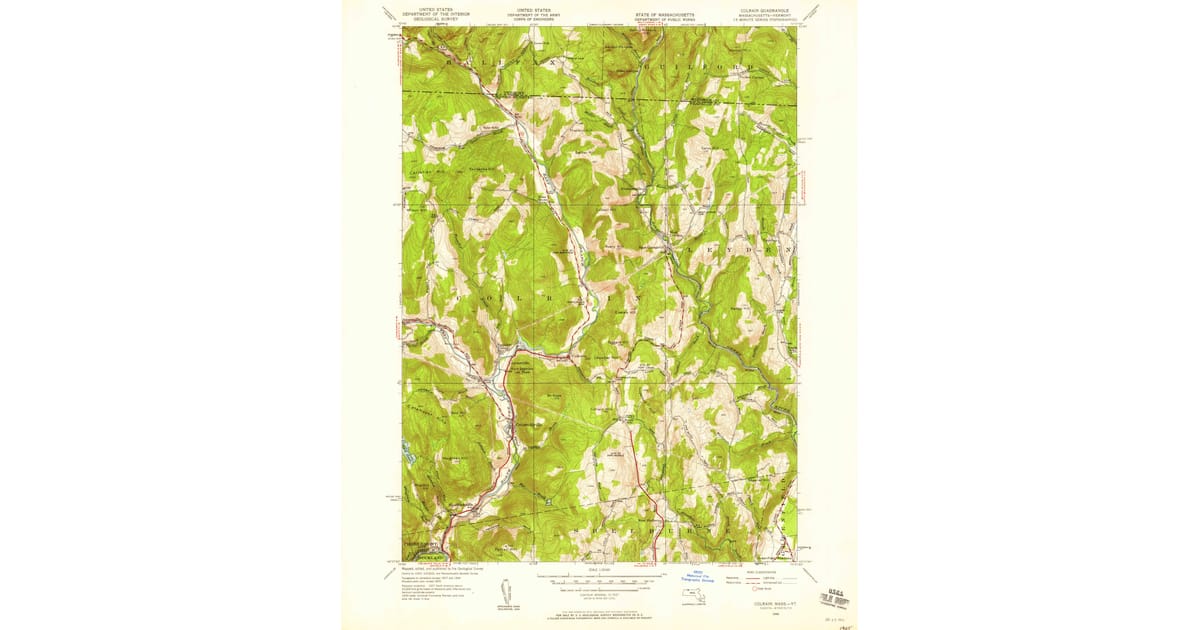 1945 Map of Colrain, Franklin County, MA — High-Res | Pastmaps