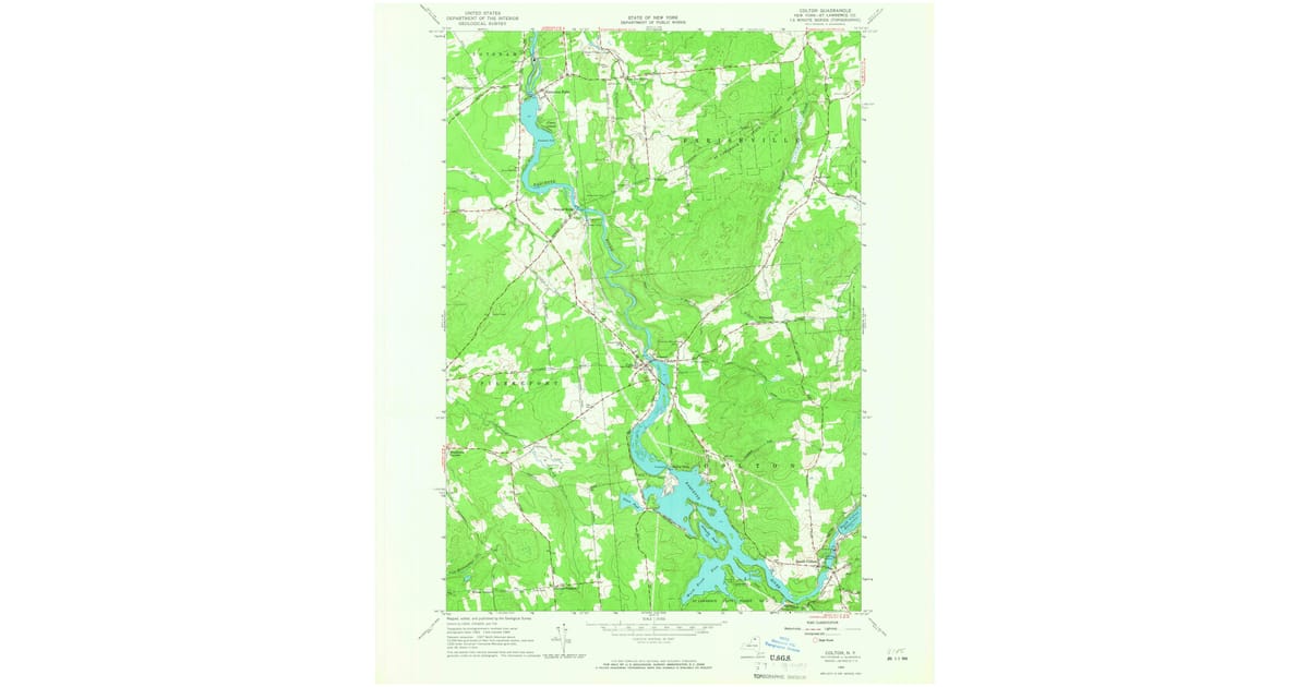 1964 Map of Colton, St. Lawrence County, NY — High-Res | Pastmaps