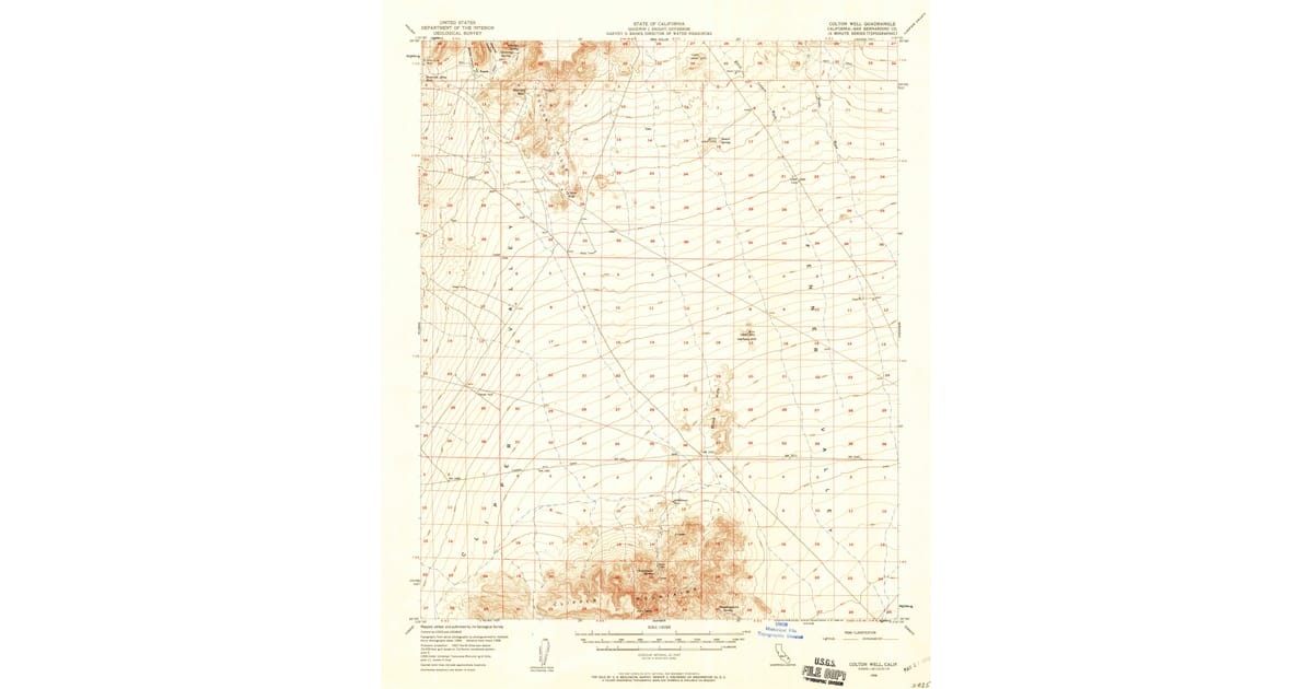 1956 Map of Colton Well, San Bernardino County, CA — High-Res | Pastmaps