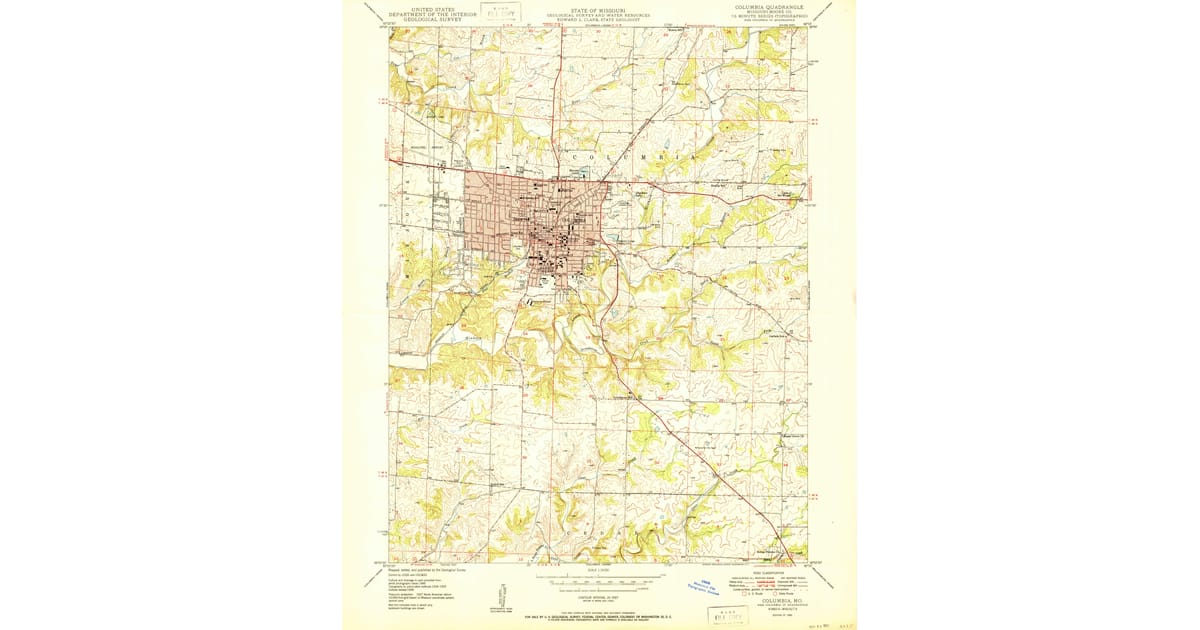 1950 Map of Columbia, MO — High-Res | Pastmaps
