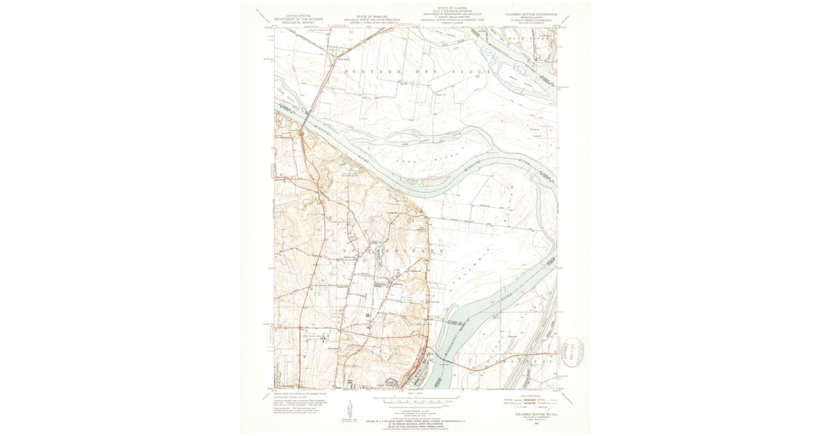 1951 Map of Columbia Bottom, St. Louis County, MO — High-Res | Pastmaps