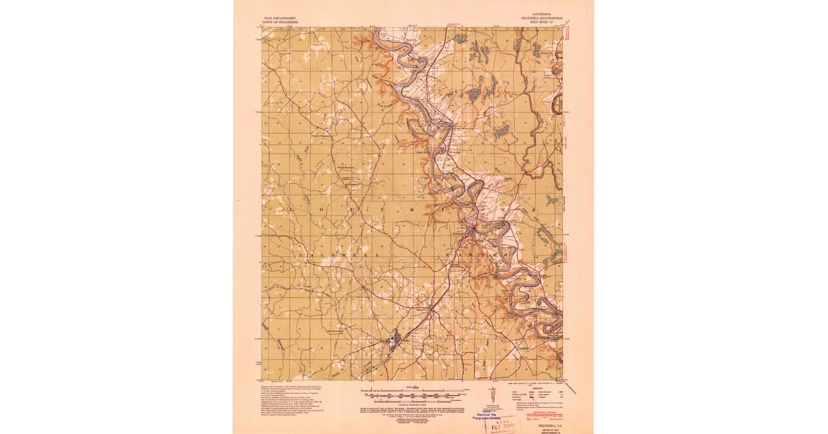 1940 Map of Columbia, LA — High-Res | Pastmaps