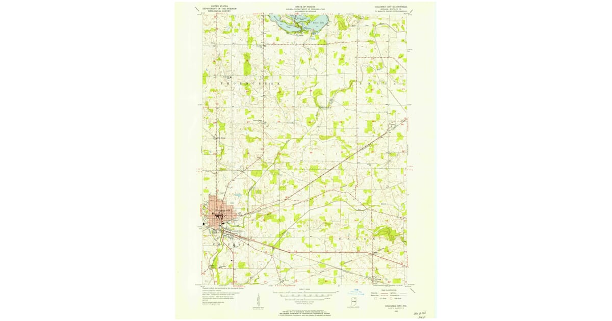 1955 Map of Columbia City, IN — High-Res | Pastmaps