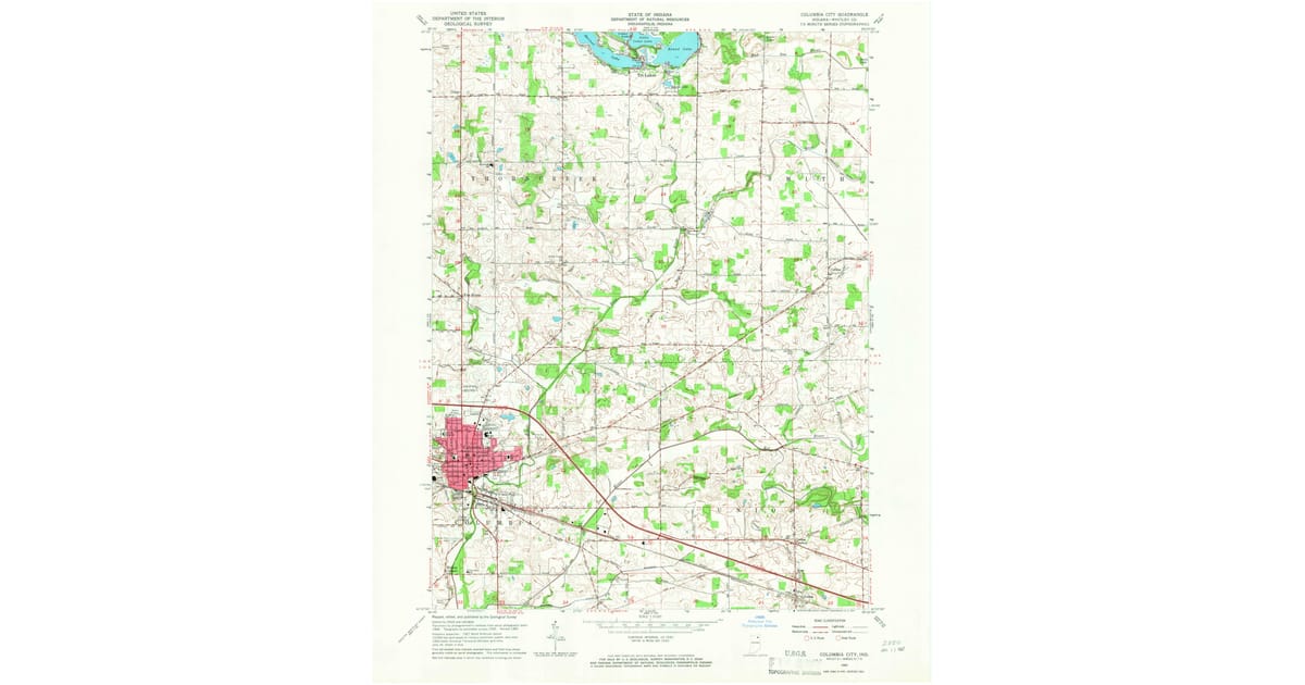 1965 Map of Columbia City, IN — High-Res | Pastmaps