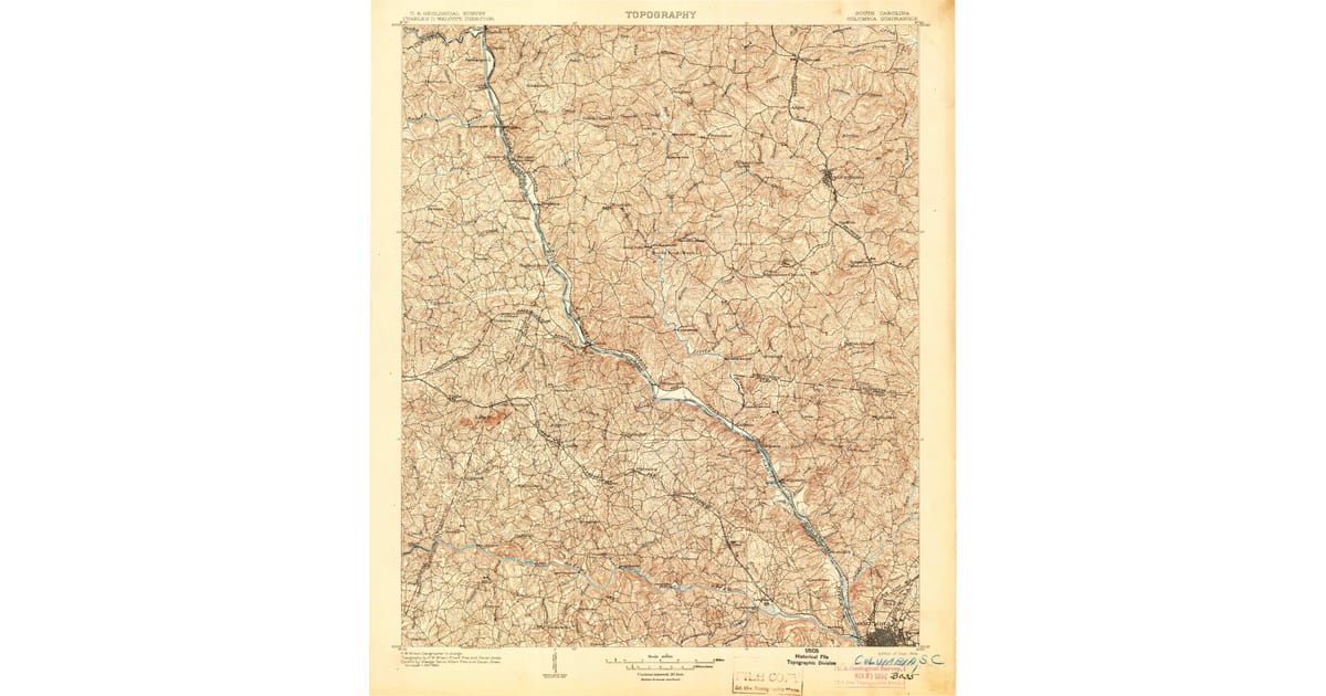 Old Maps of Cedar Creek, SC for Academic Research | Pastmaps