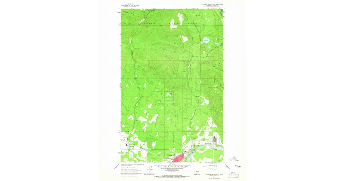 1962 Map of Columbia Falls North, Flathead County, MT — High-Res | Pastmaps