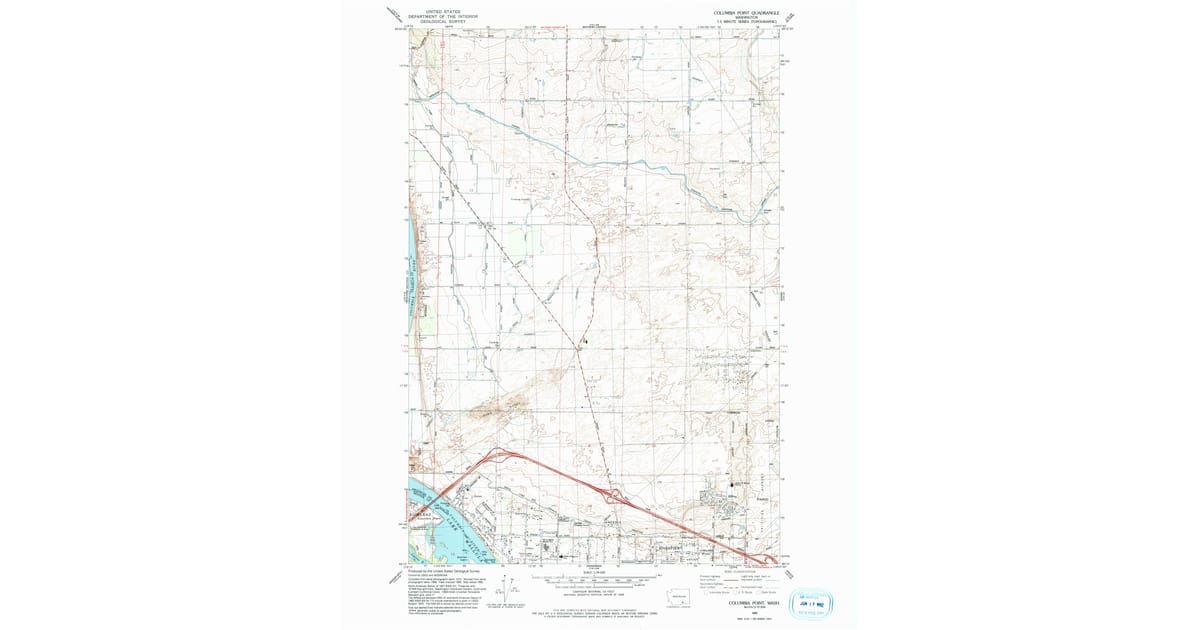 1992 Map of Columbia Point, Franklin County, WA — High-Res | Pastmaps