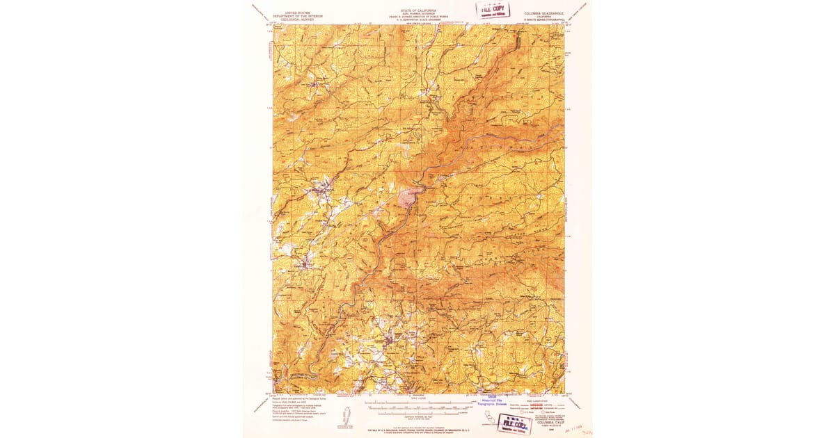 1948 Map of Columbia, CA — High-Res | Pastmaps