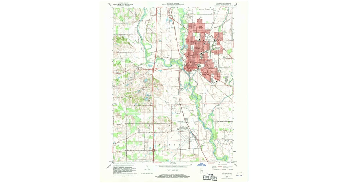 1962 Map of Columbus, IN — High-Res | Pastmaps