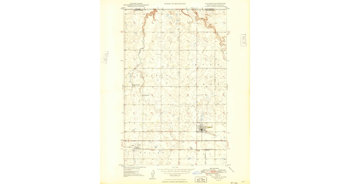 1949 Map of Columbus, ND — High-Res | Pastmaps
