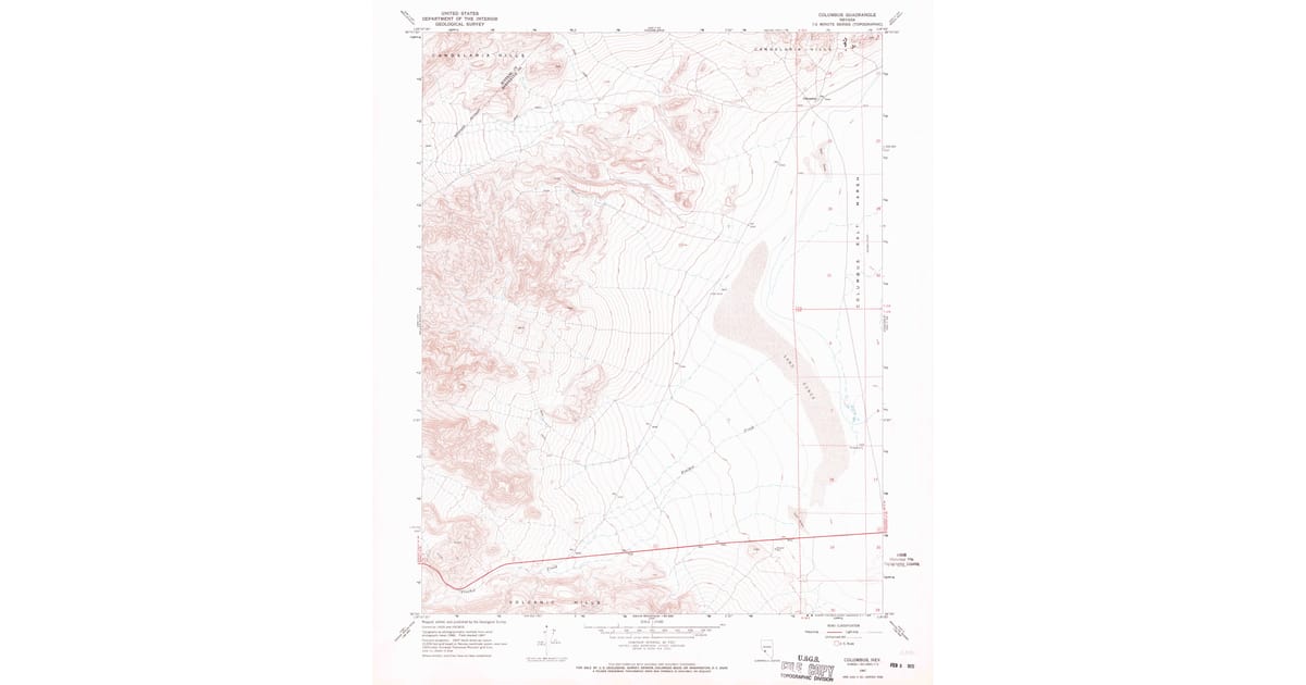 1967 Map of Columbus, Esmeralda County, NV — High-Res | Pastmaps