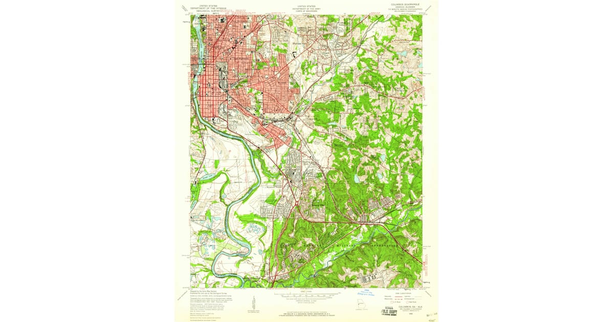 1955 Map of Columbus, GA — High-Res | Pastmaps