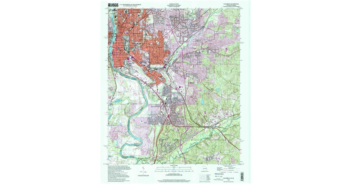 1999 Map of Columbus, GA — High-Res | Pastmaps