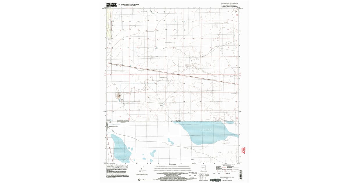 1996 Map of Columbus SE, Luna County, NM — High-Res | Pastmaps