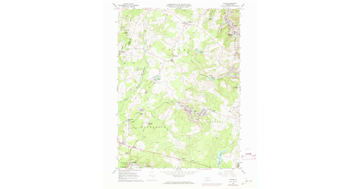 1961 Map of Colver, PA — High-Res, 1973 Print | Pastmaps