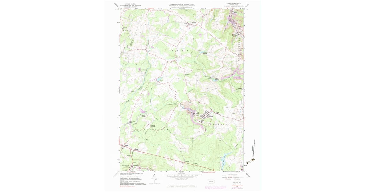 1961 Map of Colver, PA — High-Res, 1983 Print #2 | Pastmaps