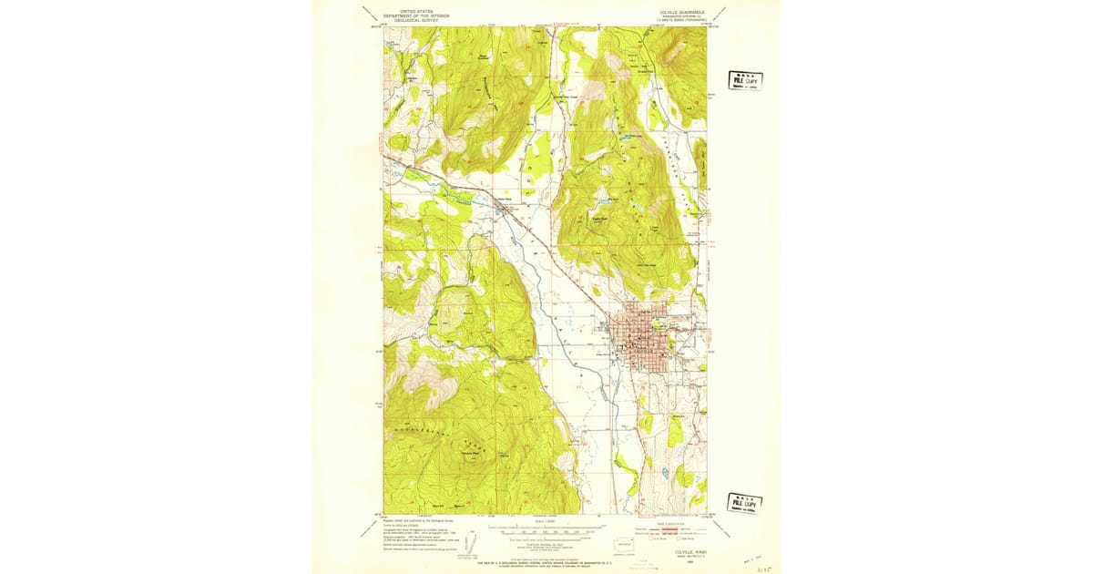 1952 Map of Colville, WA — High-Res | Pastmaps