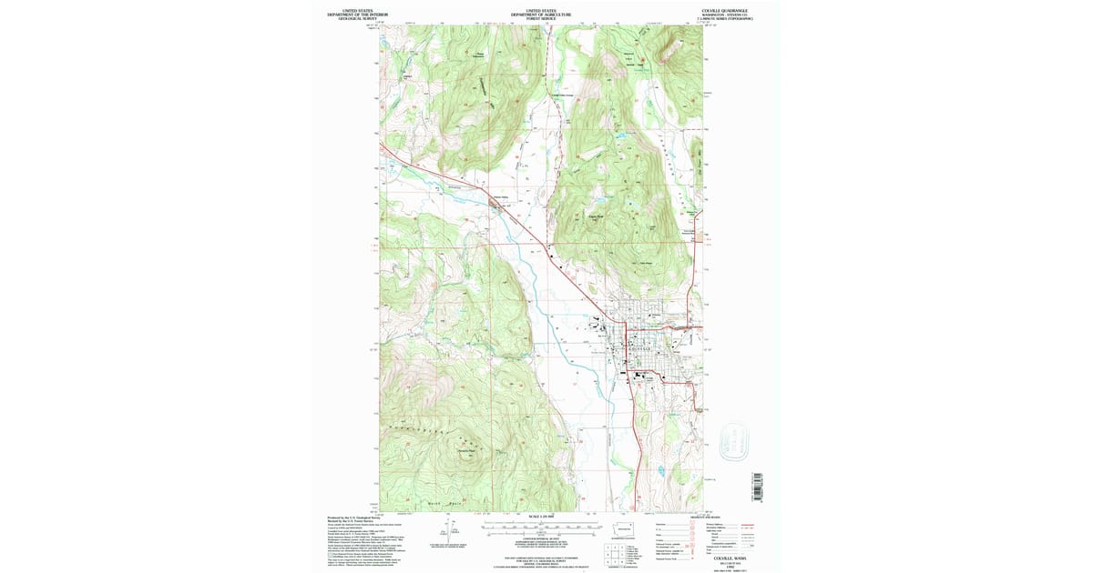 1992 Map of Colville, WA — High-Res | Pastmaps