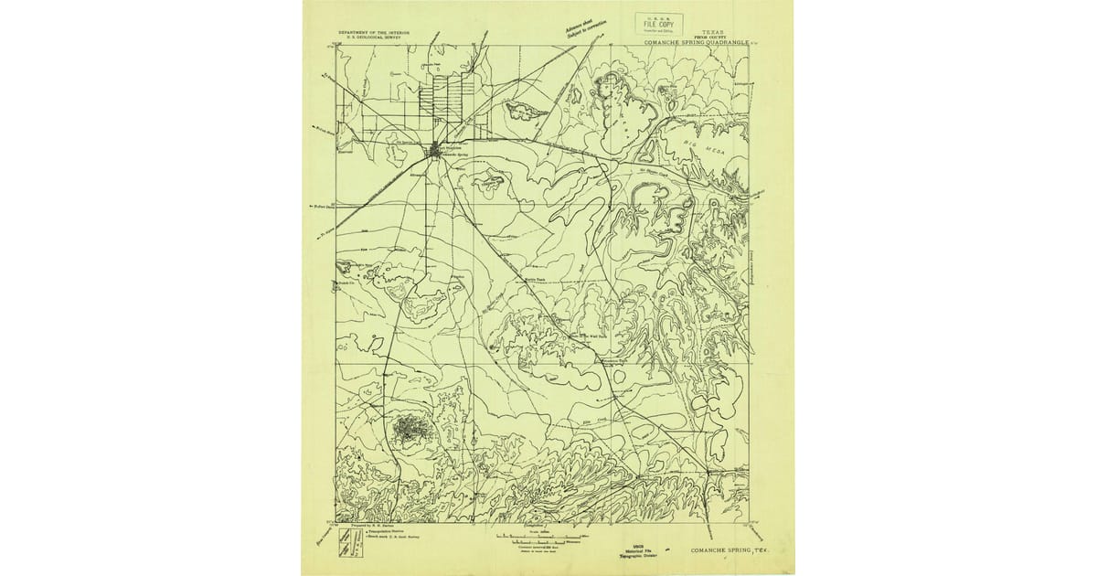 1928 Map of Comanche Spring, Pecos County, TX — High-Res | Pastmaps