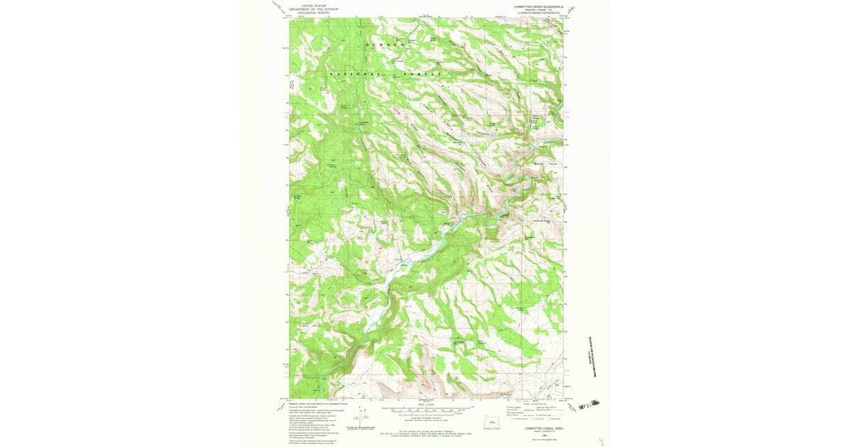 1983 Map of Committee Creek, Crook County, OR — High-Res | Pastmaps