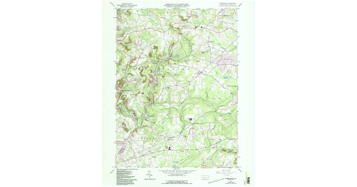 1961 Map of Commodore, PA — High-Res, 1993 Print #2 | Pastmaps
